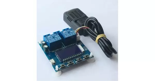 contrôleur de température et dhumidité avec écran lcd 2 relais et capteur