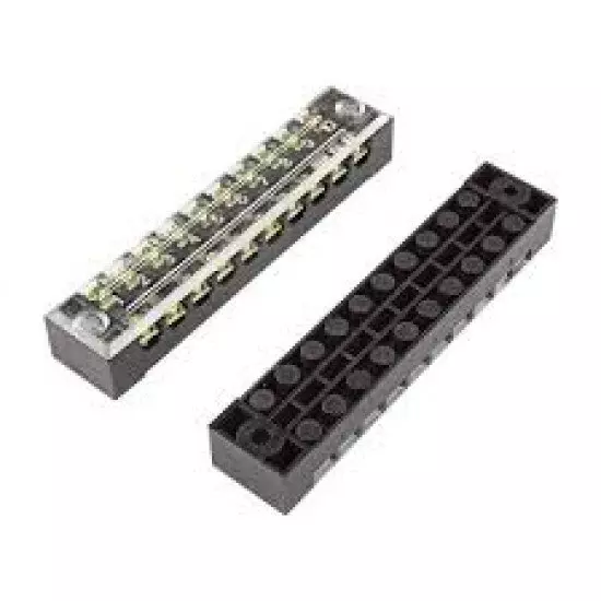 bornier double rangés - 10 position 15a 600v