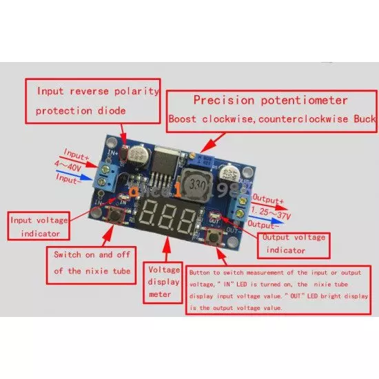 lm2596 regulateur de tension dc dc reglable