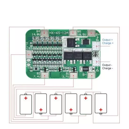 bms carte de protection hx 6s 12a