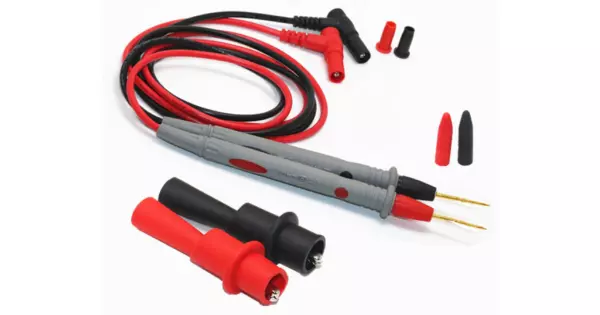 stylo multimetre hc136 banane avec alligator 1000v 20a 1m 1 paire rougenoir