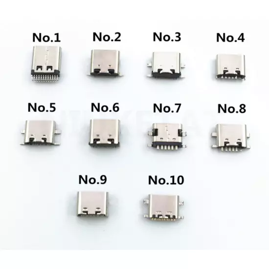 100pcs 10 types kit de connecteur usb type c