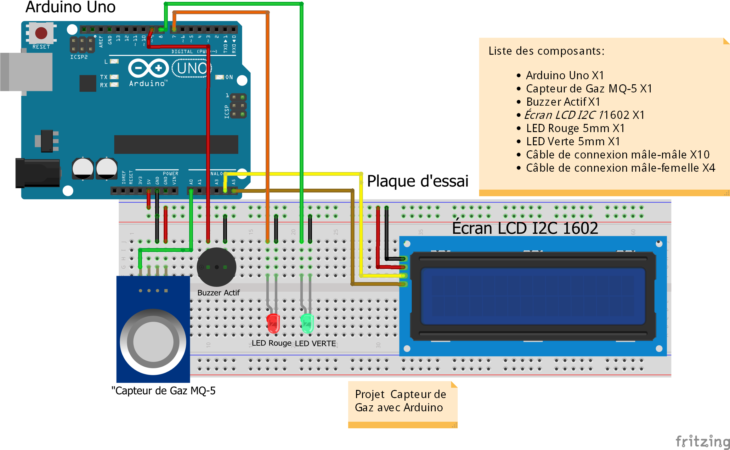 Capteur de gaz MQ5 avec Arduino Uno